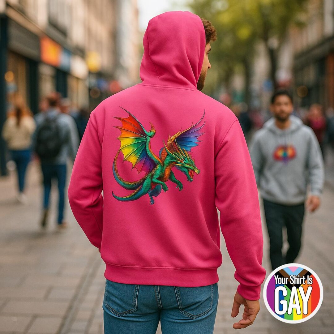Rainbow Dragon LGBTQ Fantasy Dnd Pride Hoodie - Etsy