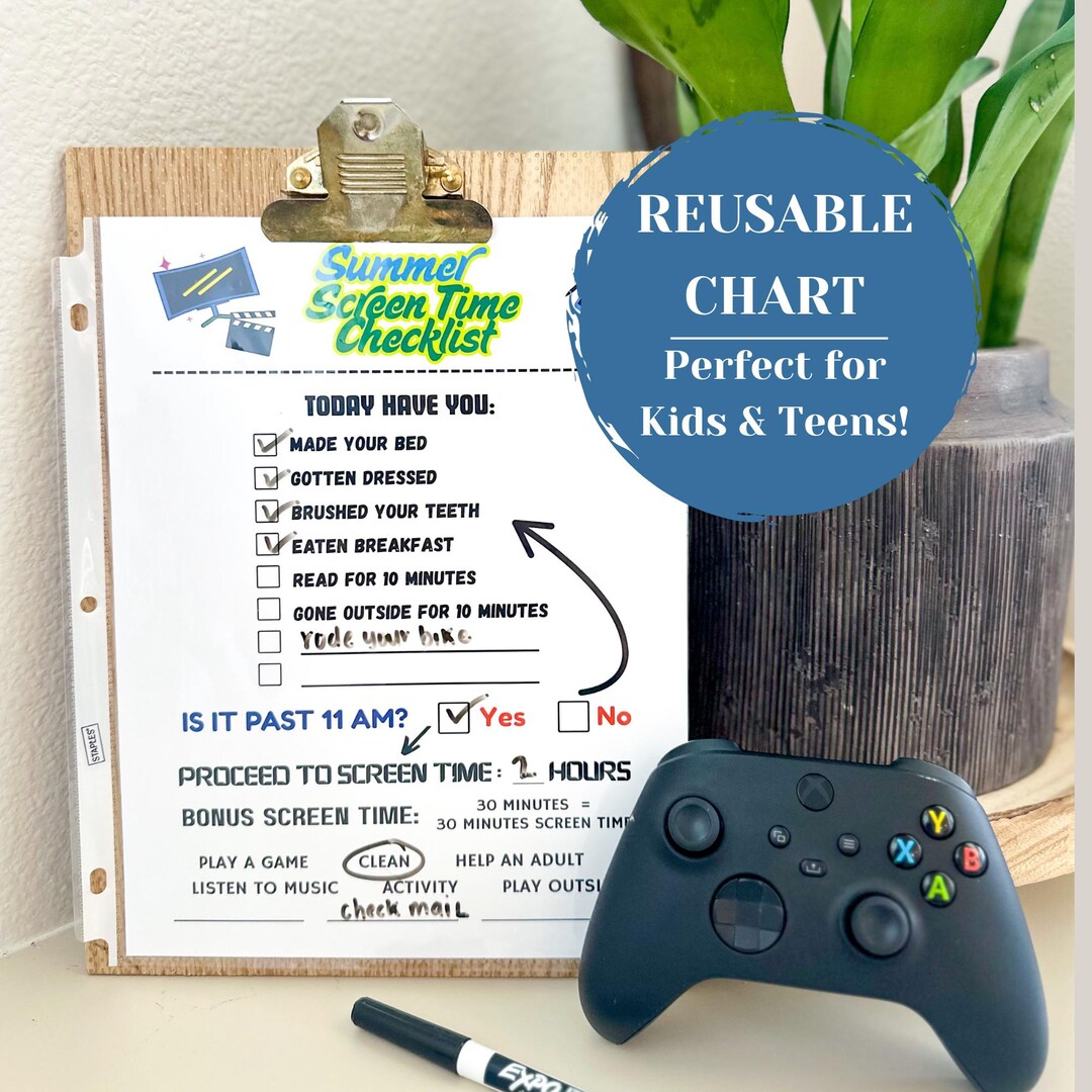 Printable Summer Daily Checklist for Kids and Teens | Customizable ...