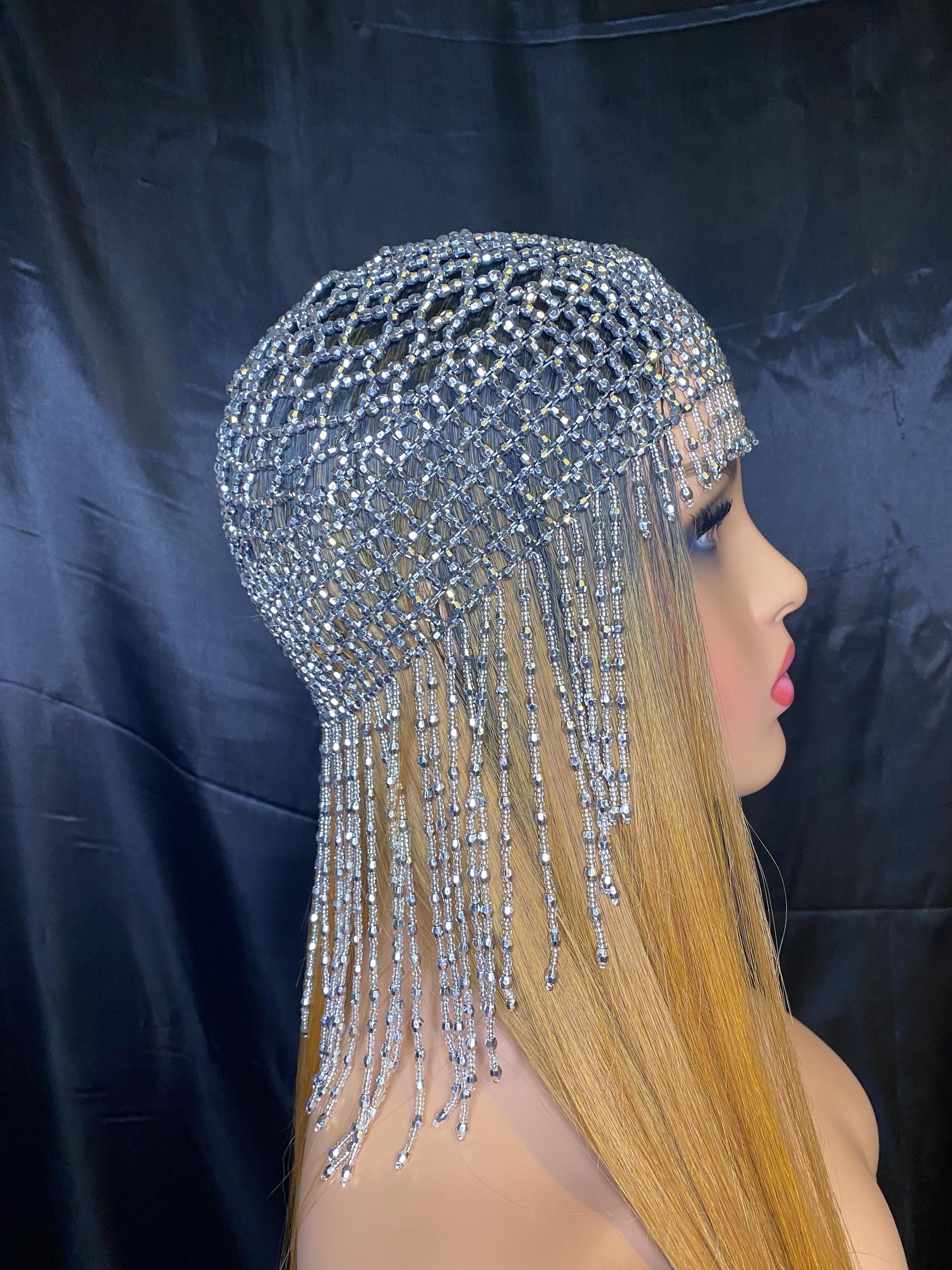 Silver Pearl Goddess Metal Head Piece Jewelry Luxury for Weeding ...