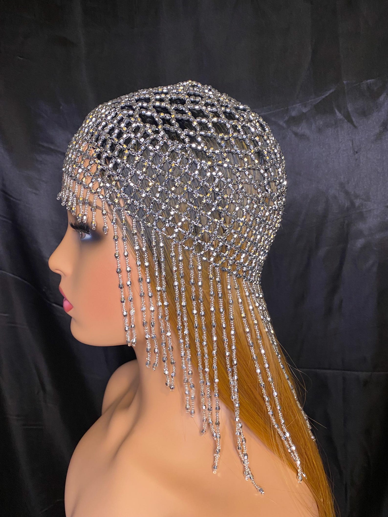 Silver Pearl Goddess Metal Head Piece Jewelry Luxury for Weeding ...