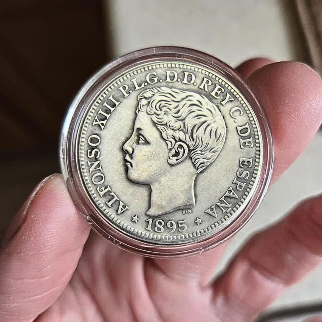 1895 1 Peso Puerto Rico Coin Spanish Colonial Coin Commemorative ...