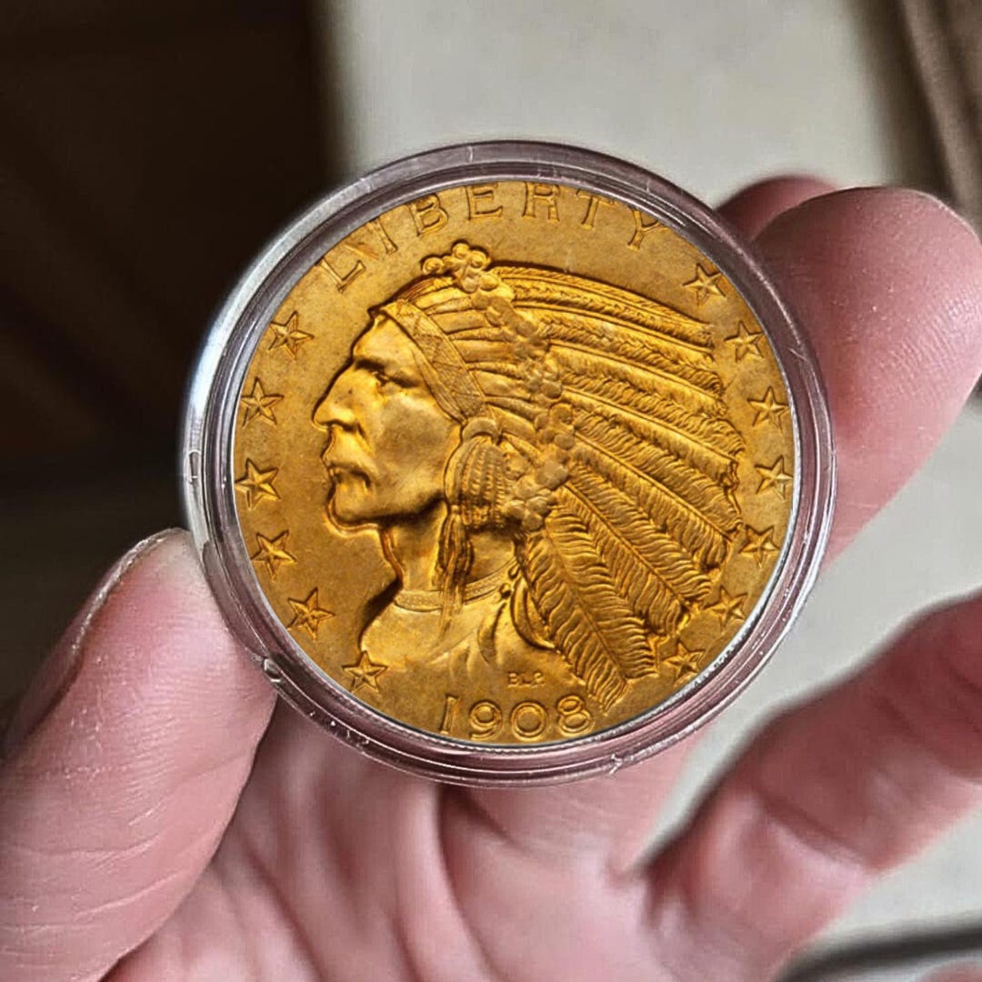 1908 Liberty Head 2.5 Dollar Replica • Gold Eagle Copy Coin • US ...
