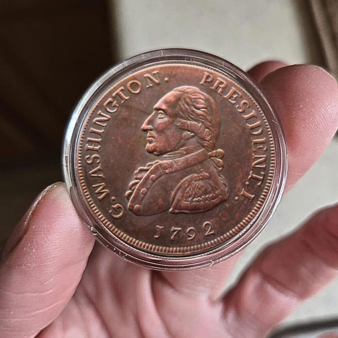 1792 Washington One Penny Collectible Commemorative Historic Early ...