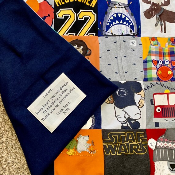 Add a Custom Wording Patch to the Back of Your T-shirt Blanket - Etsy