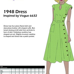 1940s Vintage Dress Sewing Pattern Multi-size PDF: Bust 36-40 Inch ...