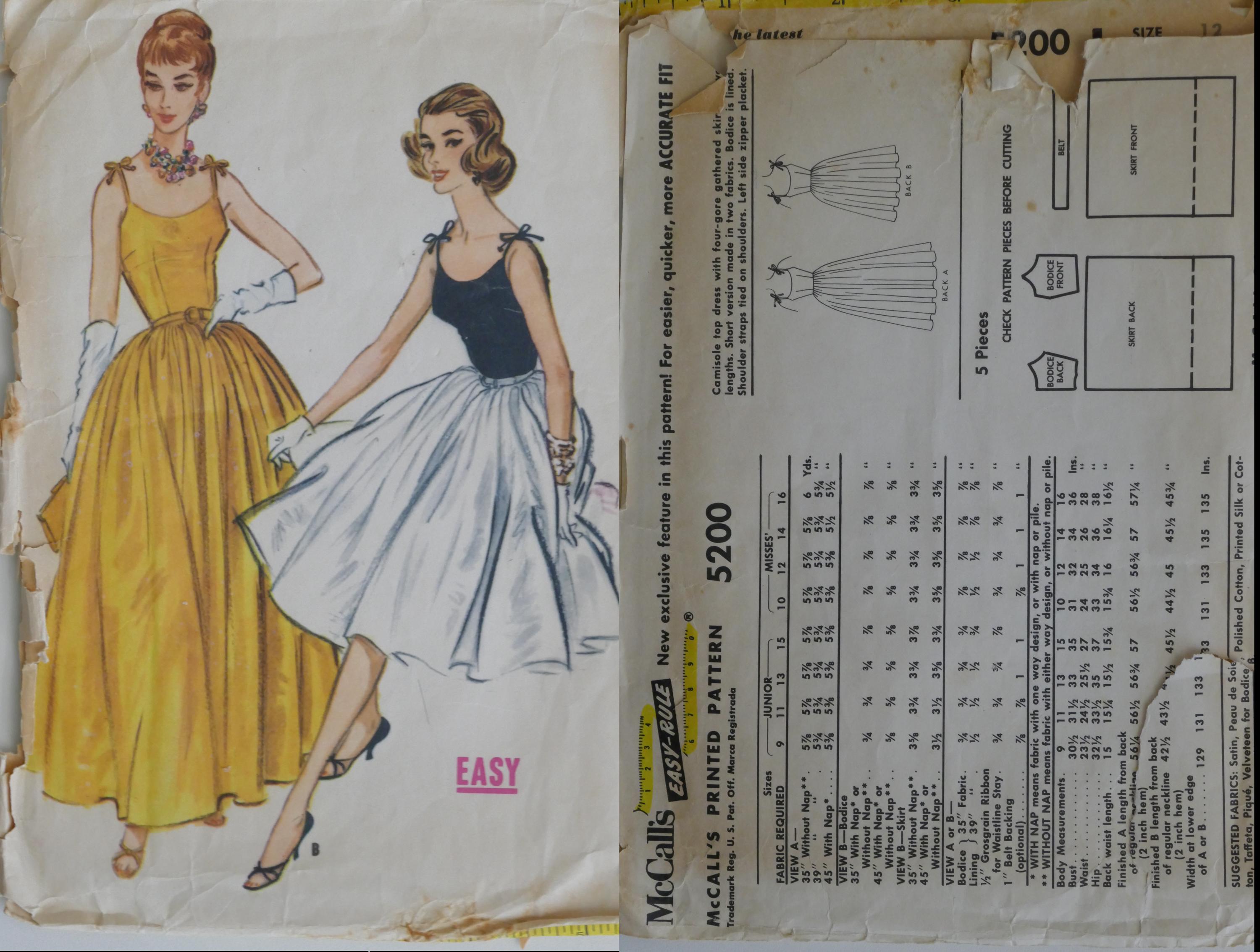 1950s Vintage Gown Sewing Pattern Multi-size PDF: Bust 36-40 Inch ...
