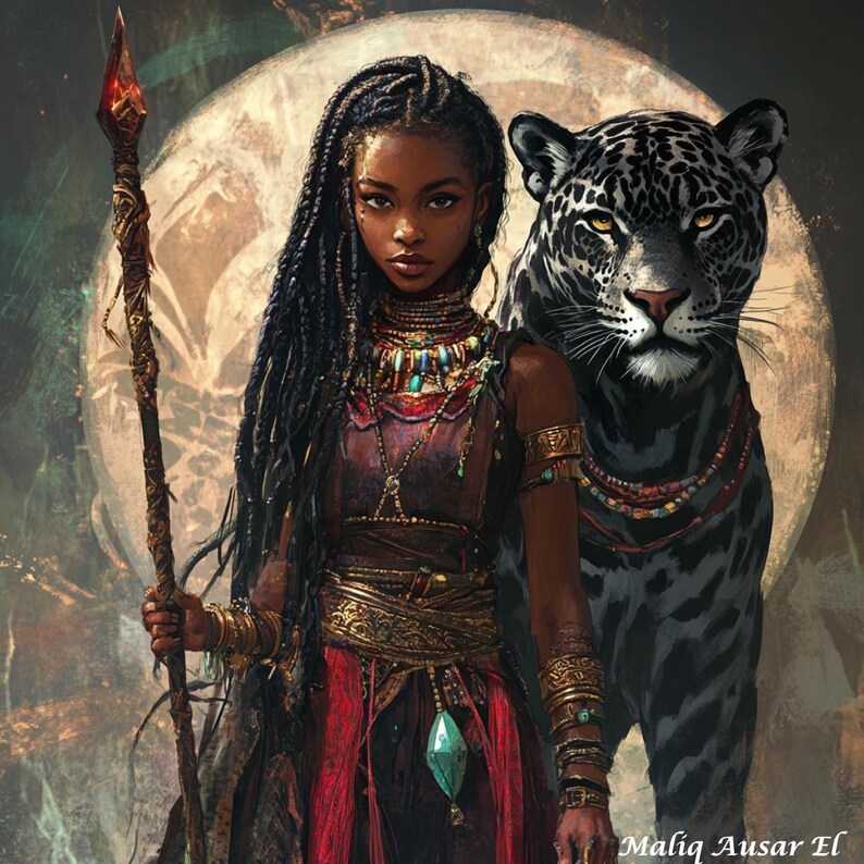 Digital Download | Instant Art Print | Afro-celtic Sacred Warrior Girl ...