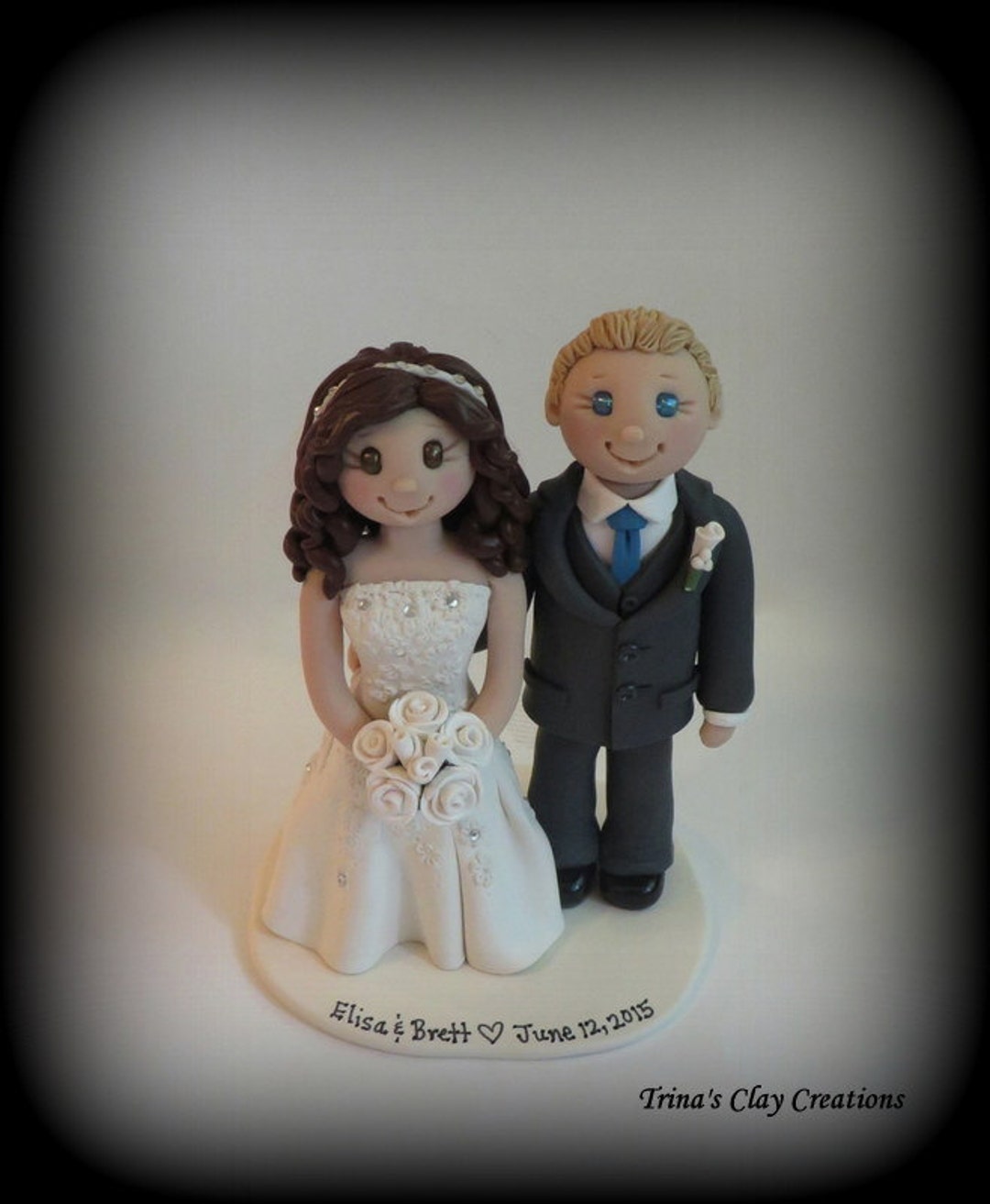 Wedding Cake Topper, Custom Cake Topper, Bride and Groom, Polymer Clay ...