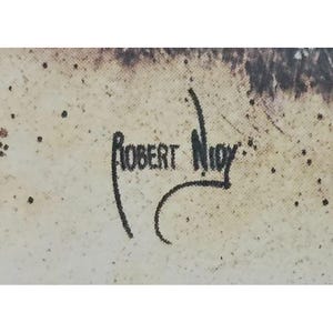 Vintage Robert Nidy Barn & Windmill Framed Print With Rustic Wooden ...