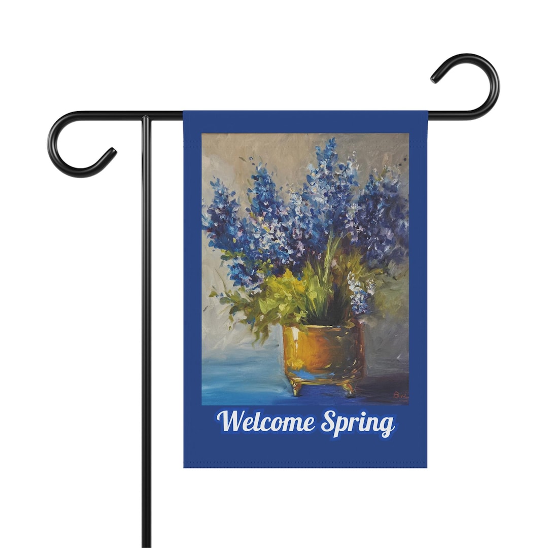 Welcome Spring Garden Banner, Bluebonnets, Texas Wildflowers, Original ...