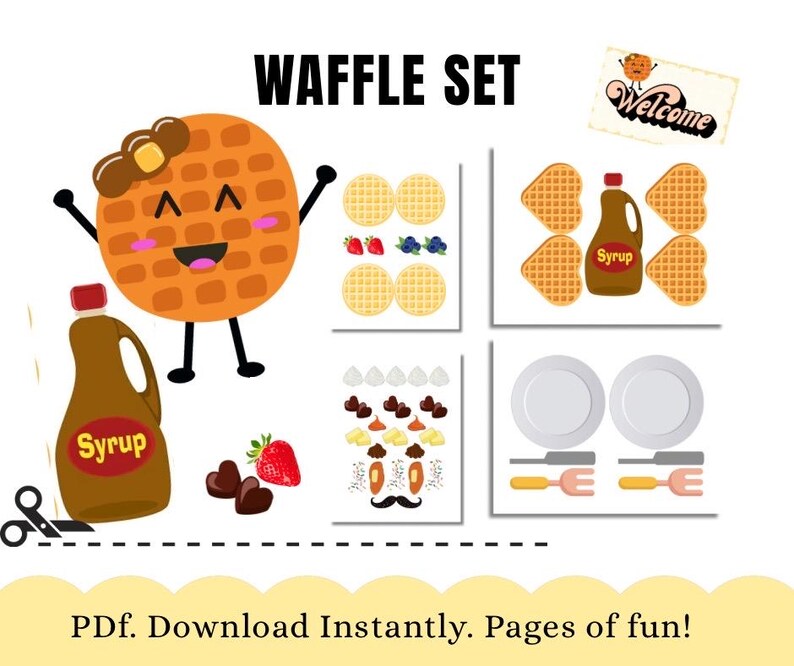 Waffle Set Printable Activity/ Learning/ Prek/ Kinder - Etsy