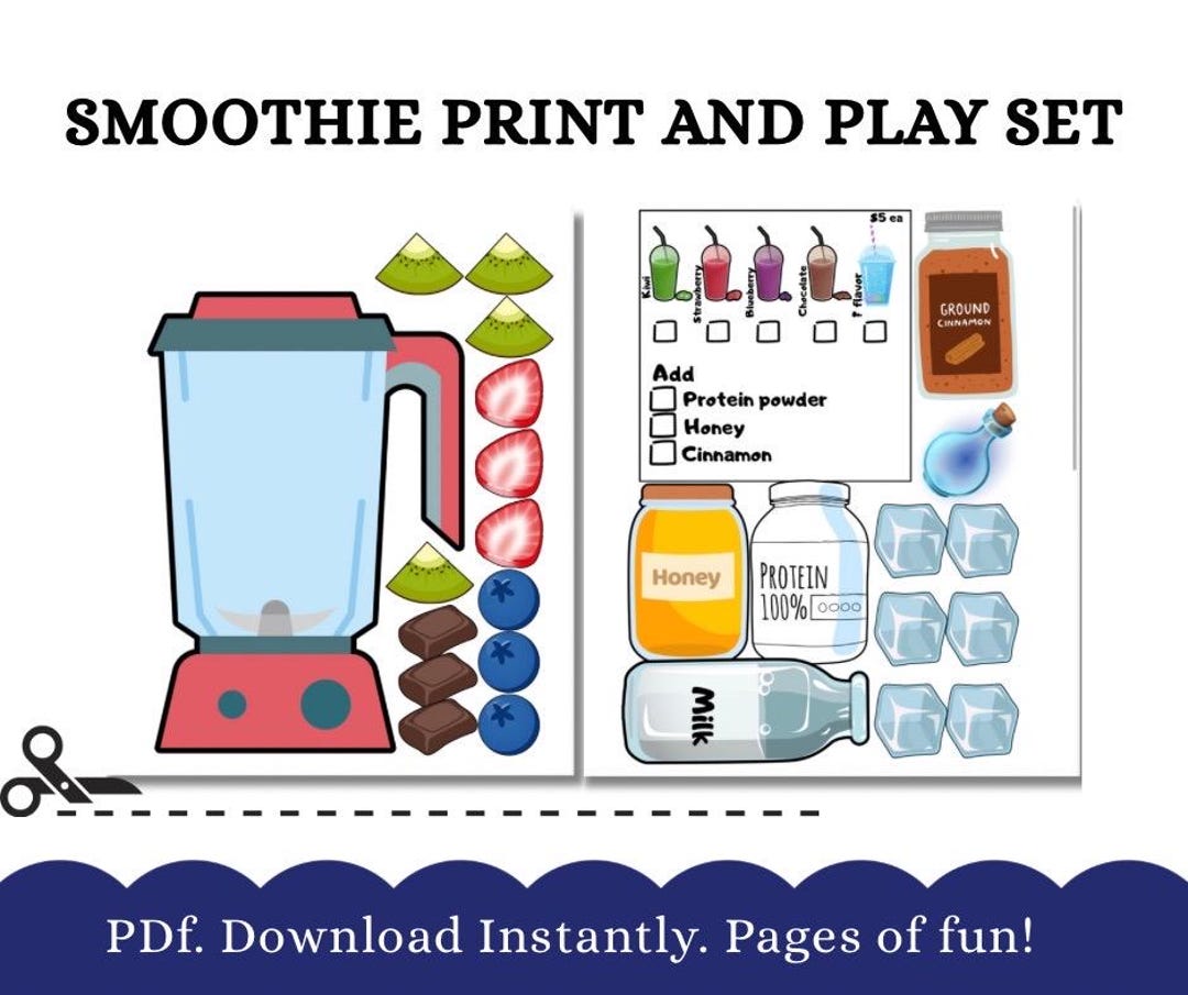 Smoothie Shop Pretend Printable Game/ Drama Play/ Role Play - Etsy