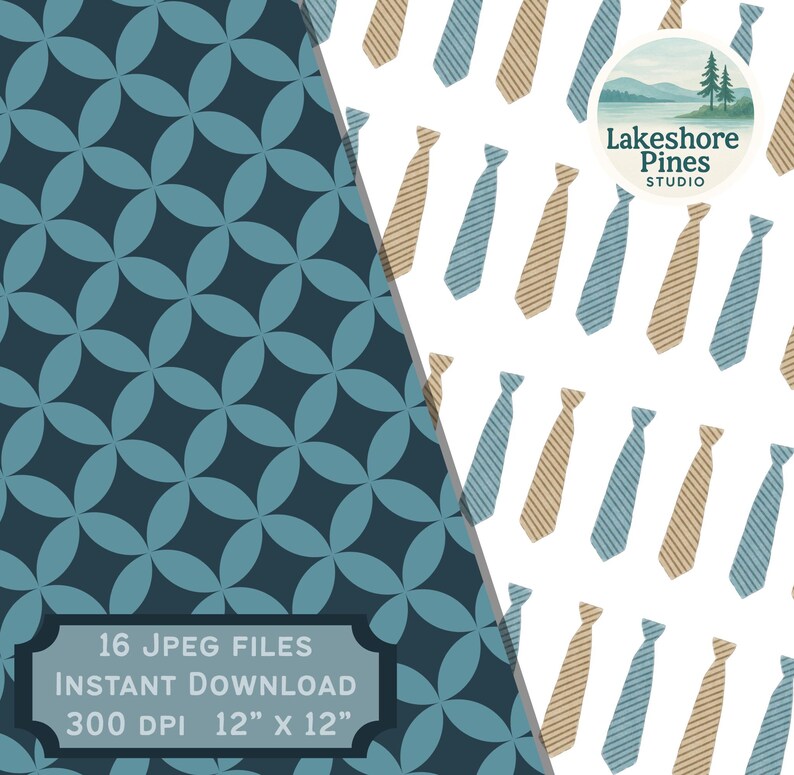 Dapper Dad Digital Paper - Father's Day Ties, Mustaches, Plaids ...
