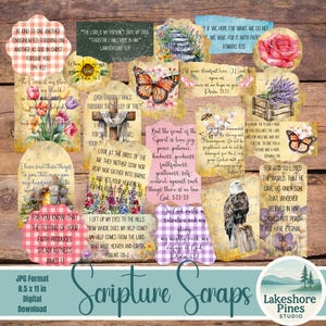 Faith Words Printable Scripture Scraps for Bible Journaling, Junk ...