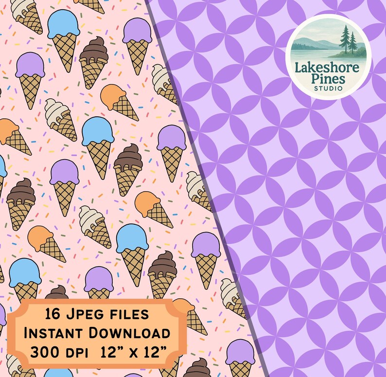 Summer Beach Digital Paper Pack – Ice Cream, Surfboards, Flip Flops ...