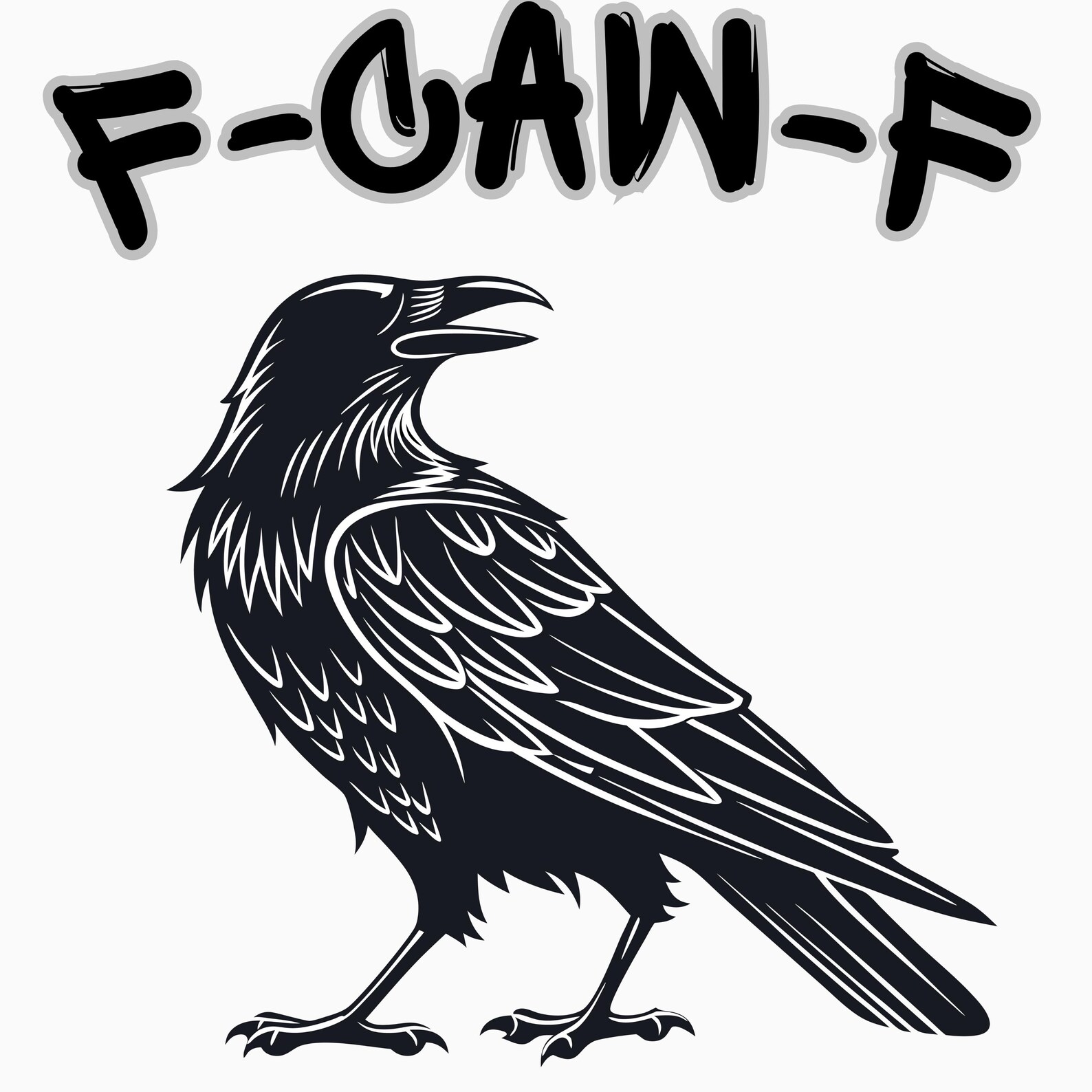 Funny Raven F-caw-f Svg-png-jpg-pdf: Gothic Crow Art (digital) - Etsy