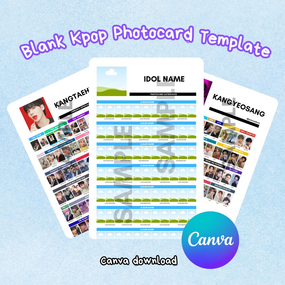Blank Kpop Photocard Template for Canva - Etsy