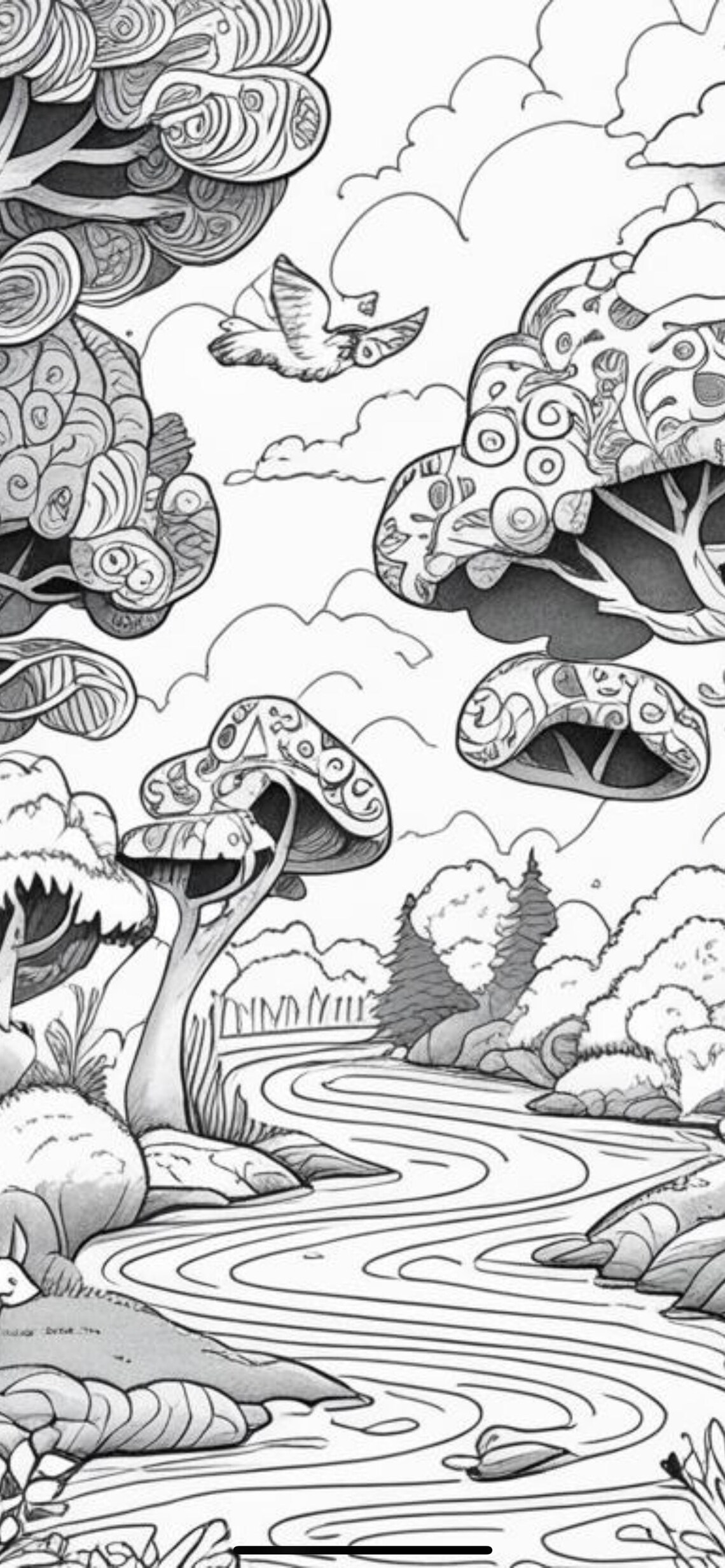 Whimsical Enchanted Forest Coloring Page for Kids – Intricate Printable ...