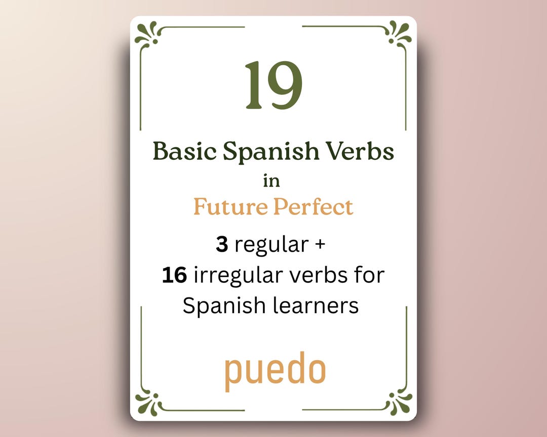 Spanish Future Perfect Verb Chart | Grammar Poster B1-B2 Level (PDF ...