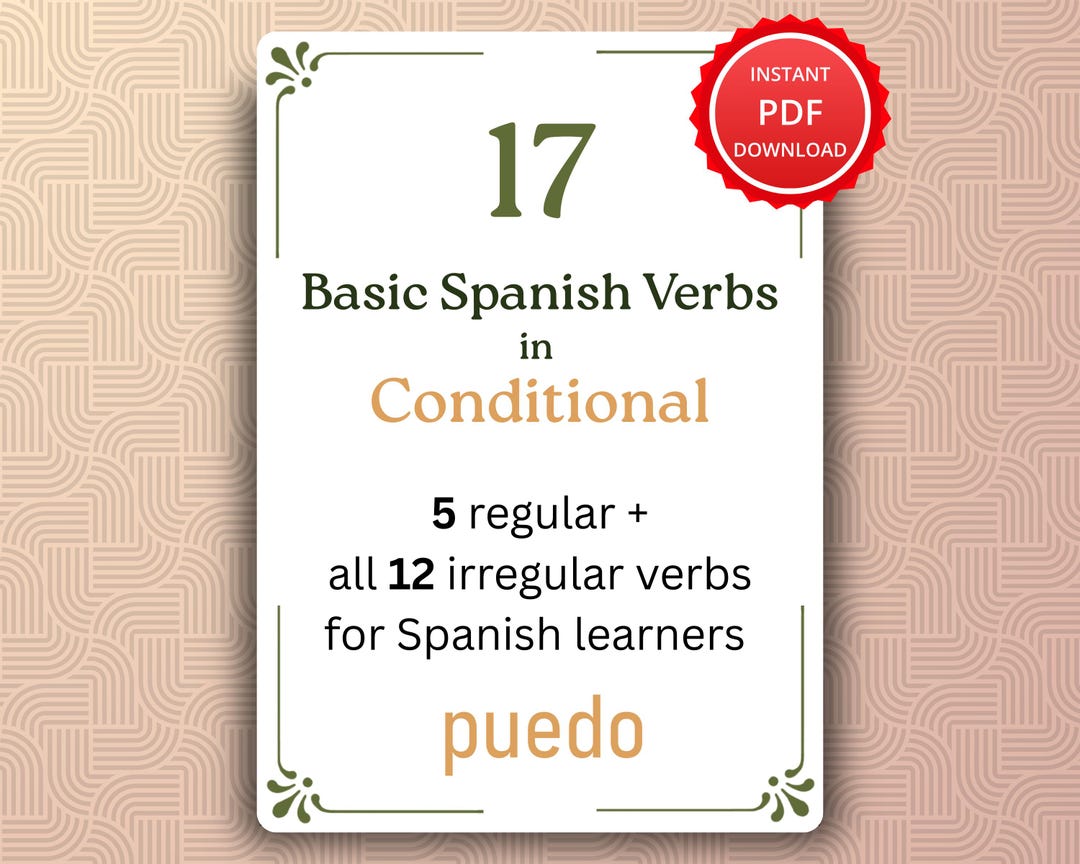 Tableau de conjugaison des verbes simples au conditionnel espagnol | 17 ...