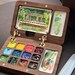 15 Colors Travel Set Portable Paint Box, Watercolor Palette Walnut Box ...