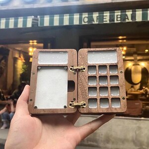 15 Colors Travel Set Portable Paint Box, Watercolor Palette Walnut Box ...