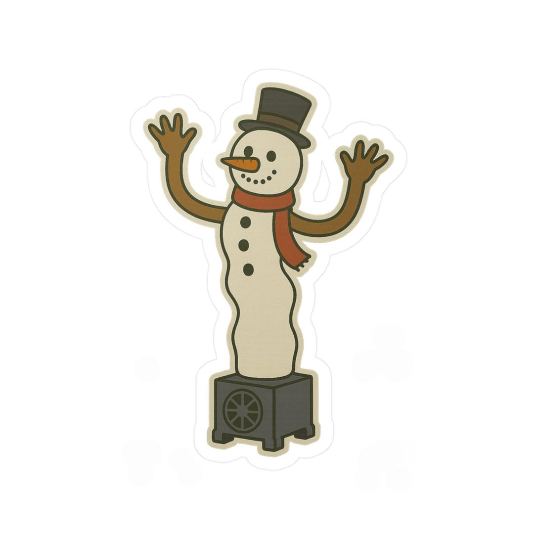 Wacky Waving, Arm Flailing, Inflatable Snowman Sticker - Etsy