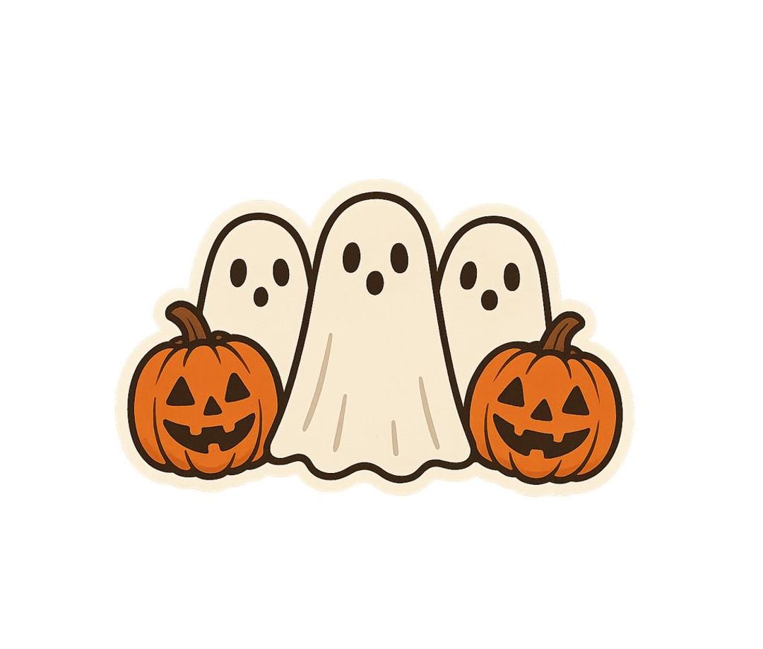 Halloween Ghosts & Pumpkins Vinyl Decals, Spooky Sticker for Laptop ...