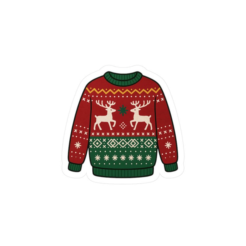 Ugly Christmas Sweater Sticker - Etsy