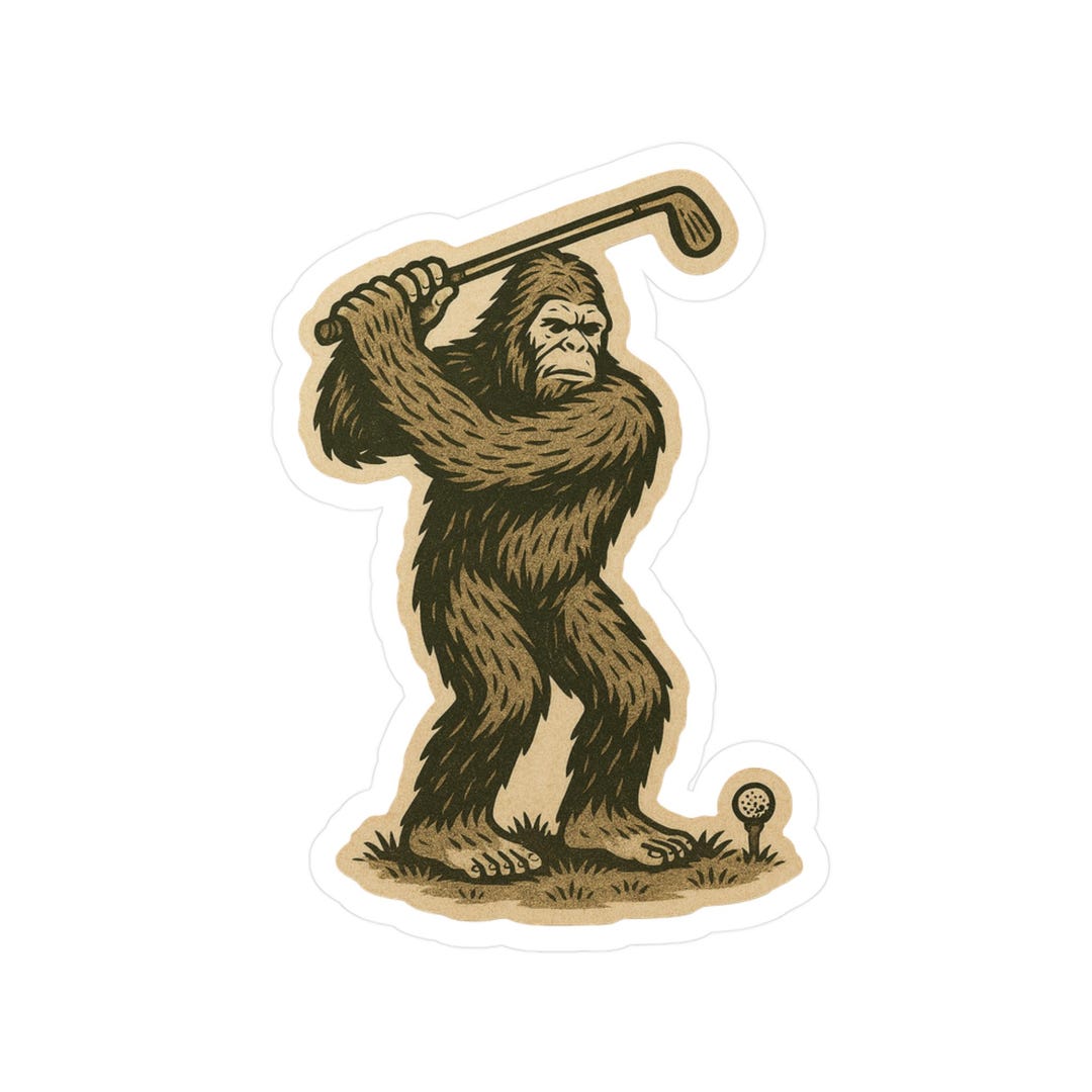 Bigfoot Golf Sticker, Sasquatch Golf Sticker - Etsy