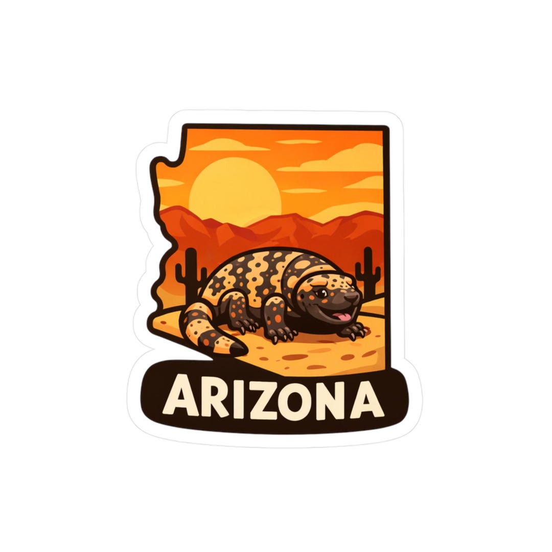 Gila Monster Arizona Decal Sticker | Kiss-cut Vinyl Decal - Etsy
