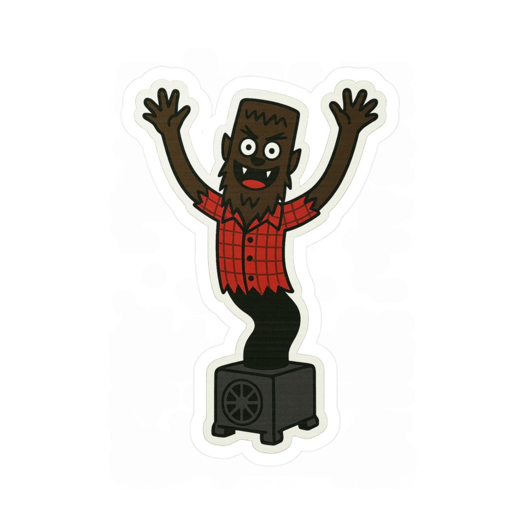 Wacky, Waving Werewolf Sticker. Halloween Sticker - Etsy