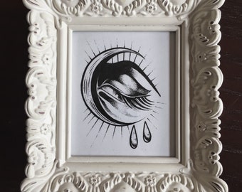 Crying Eye Drawing | Etsy