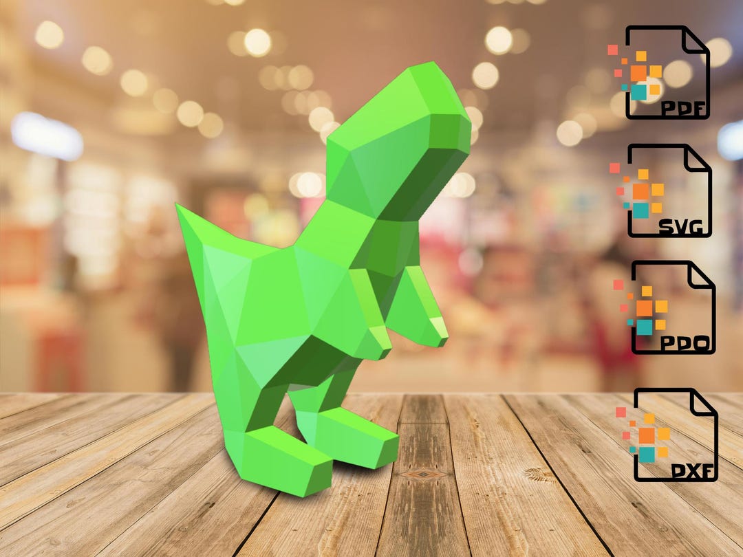 T-rex Papercraft Modelo 3D | Low Poly Dinosaurio DIY | Archivo Digital ...