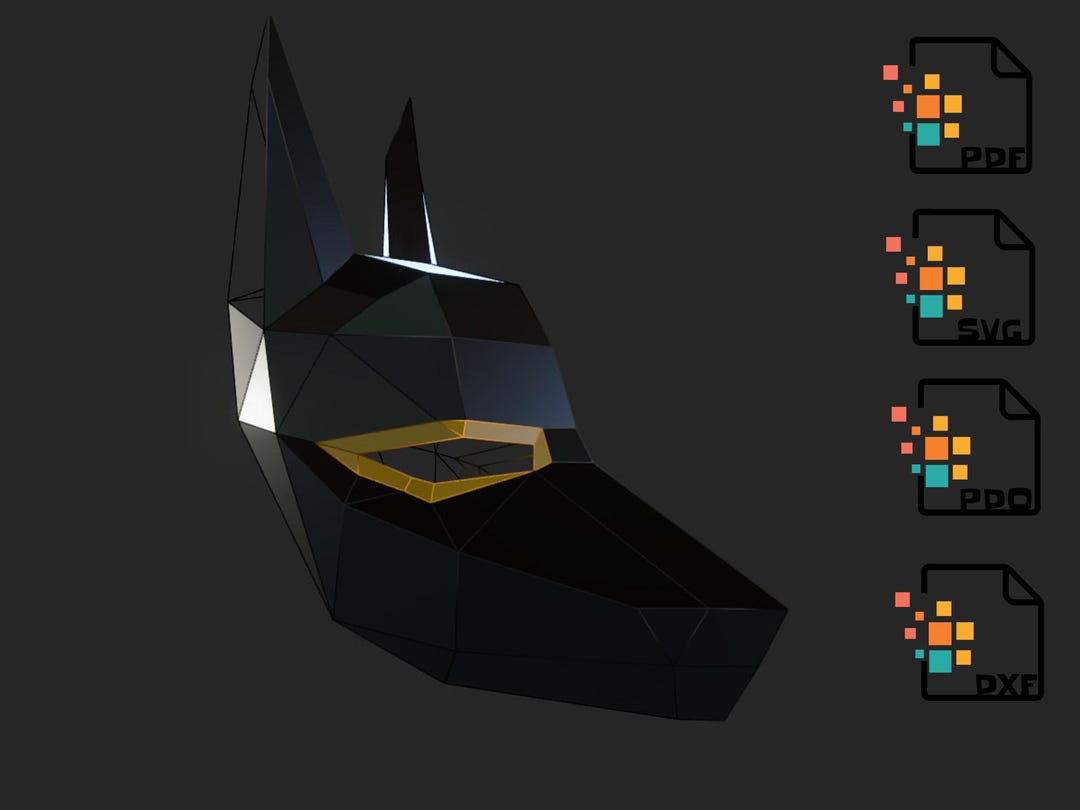 Anubis Mask Papercraft Template | DIY 3D Low Poly Mask | Egyptian ...