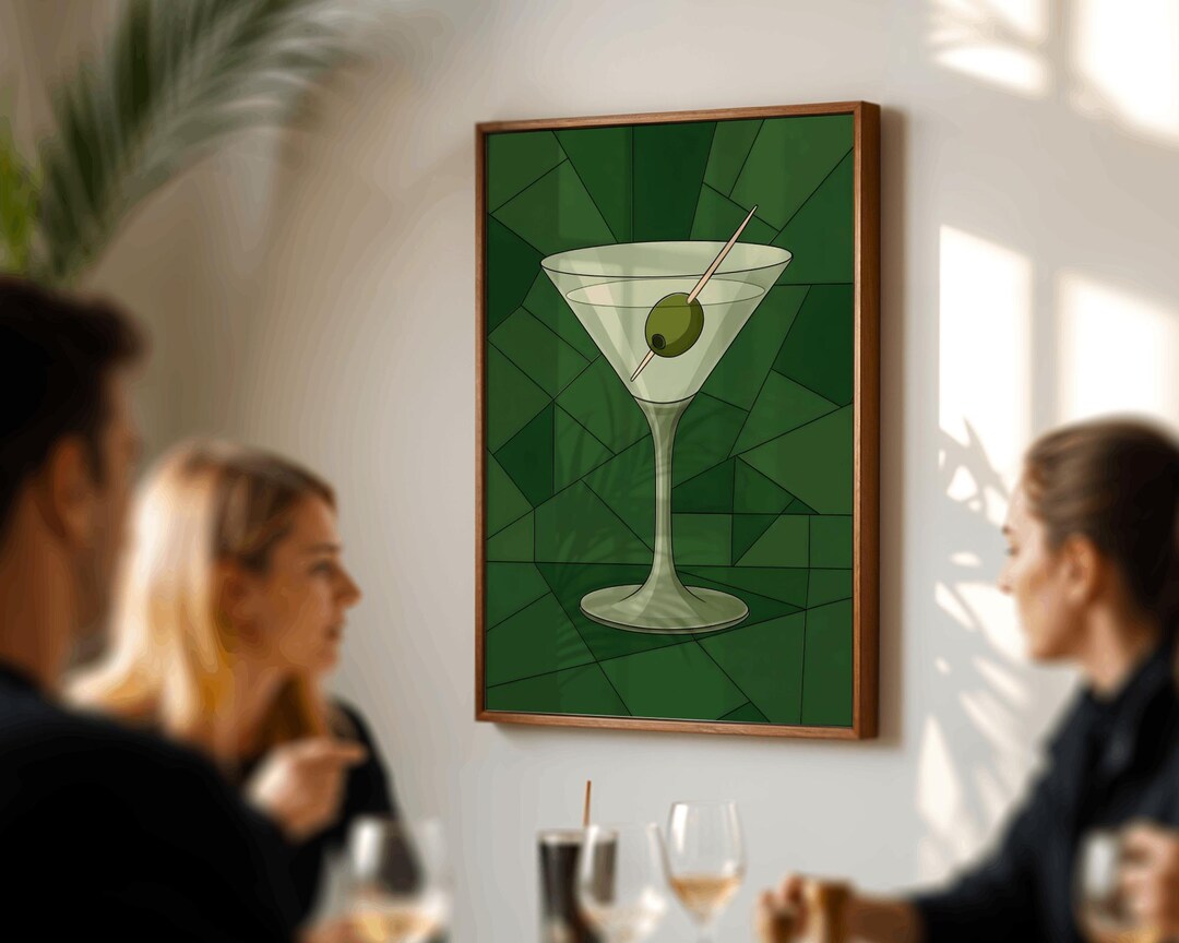 Dirty Martini Stained Glass Pattern Wall Art: Vibrant Stylish Kitchen ...