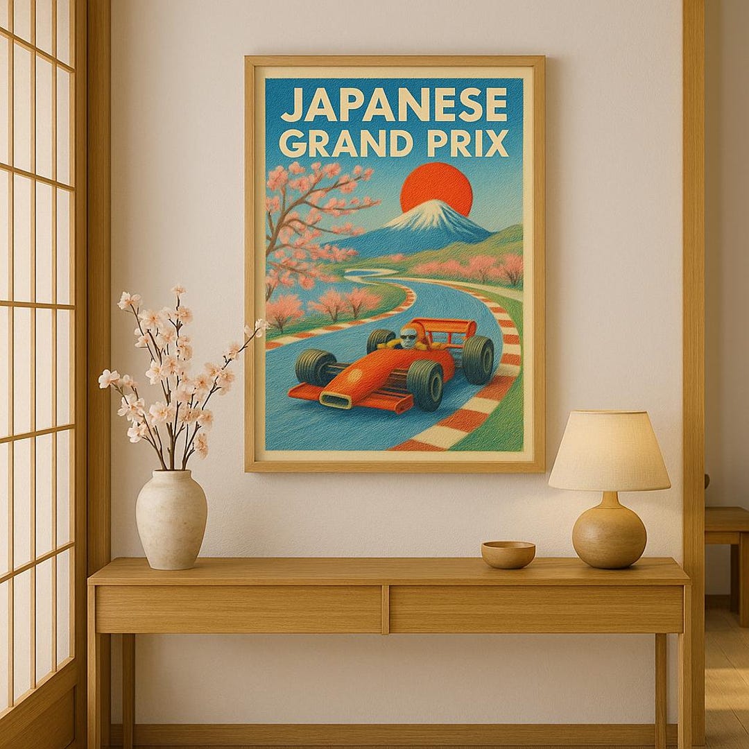 Japanese Grand Prix Poster | Vintage Formula 1 Wall Art | Racing Car ...