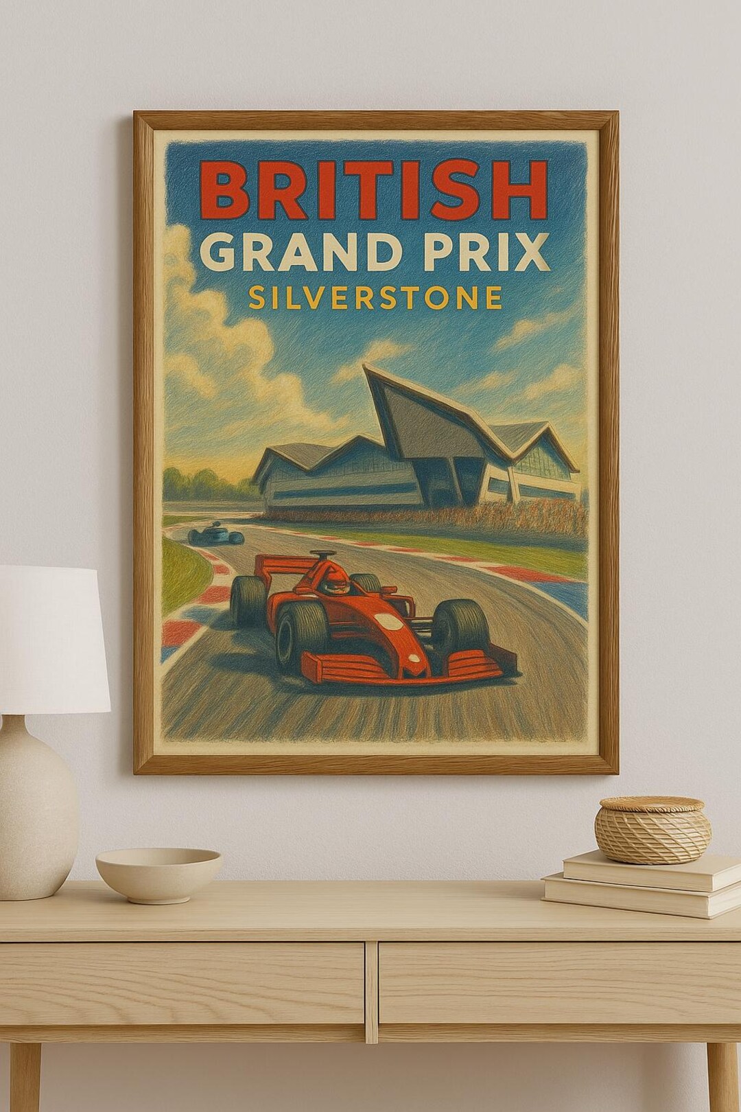British Grand Prix Poster | Silverstone Formula 1 Wall Art | Vintage ...