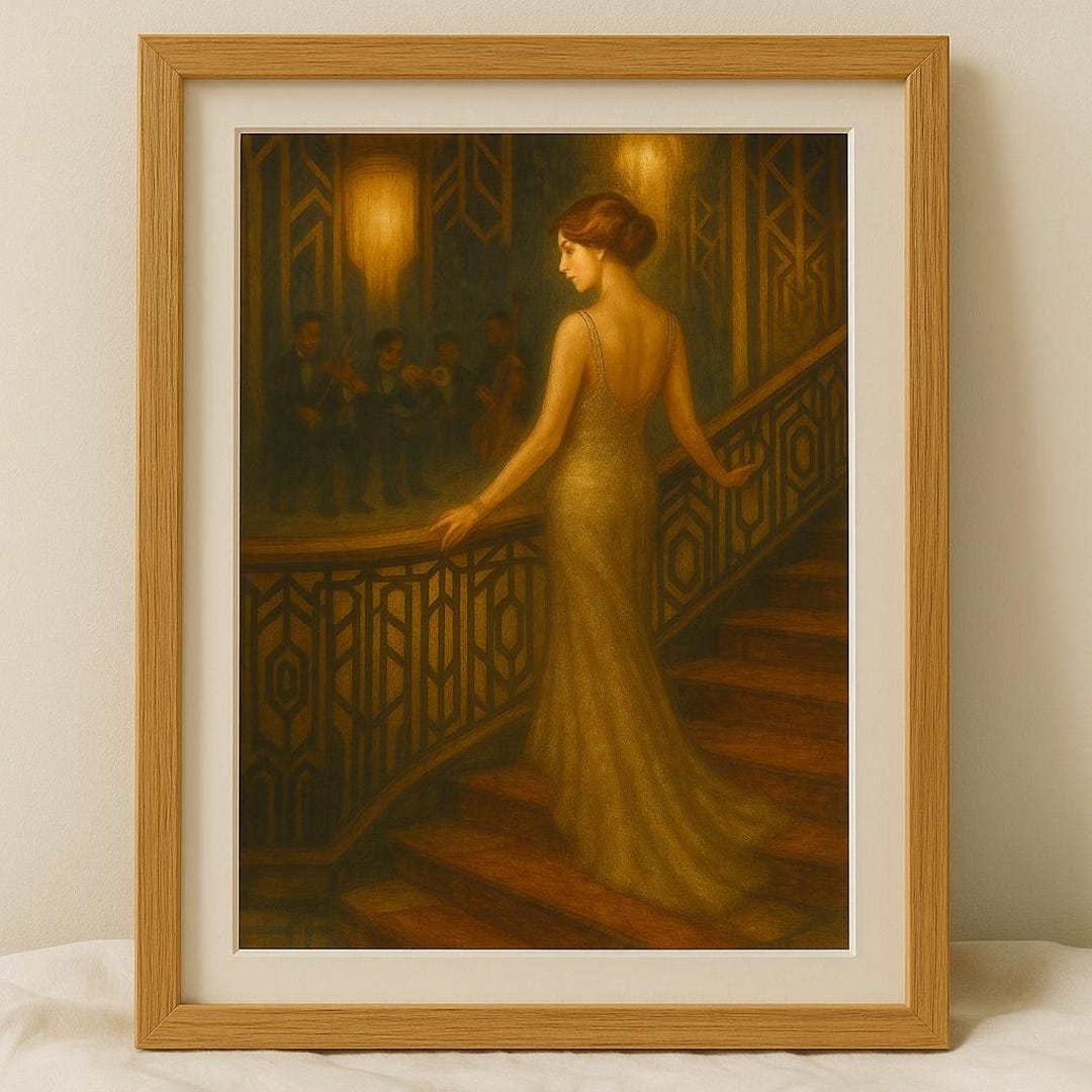 Vintage Glam Painting – Glamorous 1920s Vintage Wall Art – Elegant ...