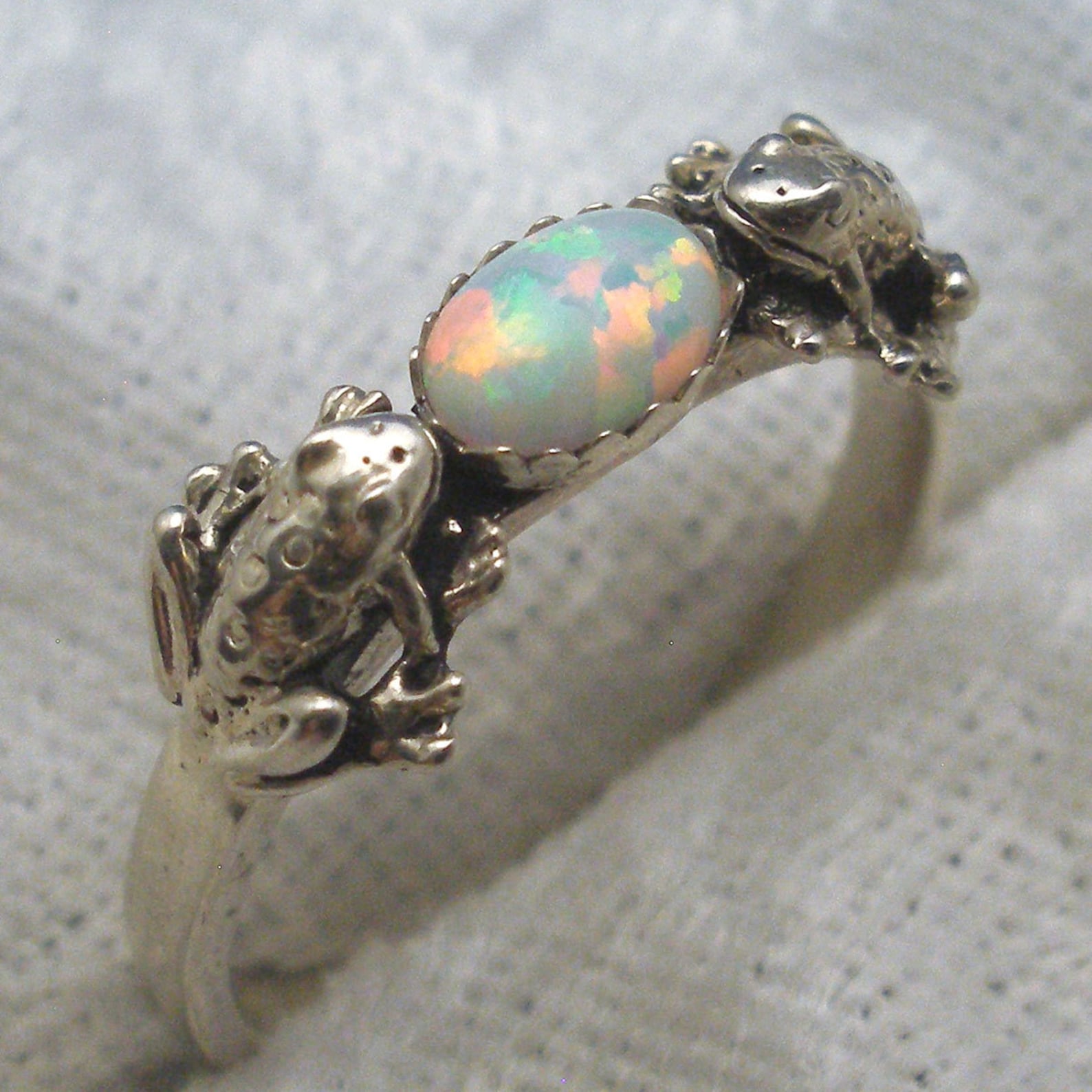 Opal Frog Ring October Birthstone Hand Crafted Recycled - Etsy Canada