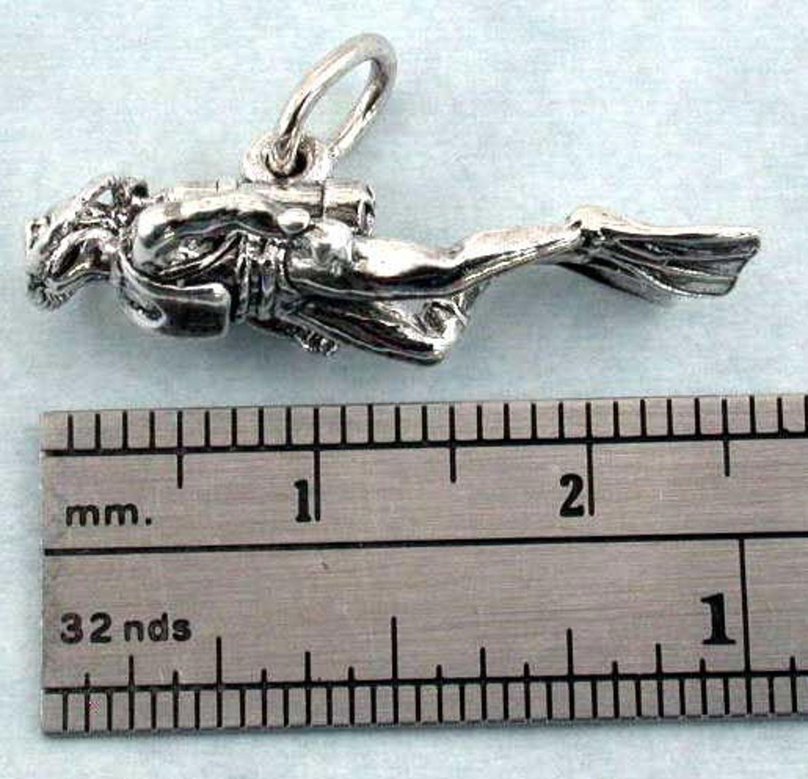 Scuba Diver Necklace Pendant Hand Crafted Recycled Sterling - Etsy