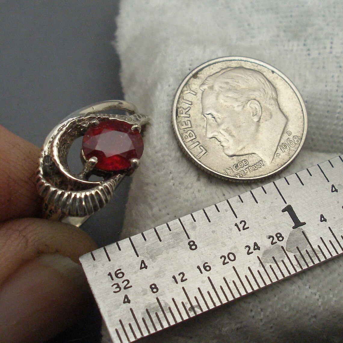 Ruby Ring Hand Crafted Swirl Design Recycled Sterling - Etsy