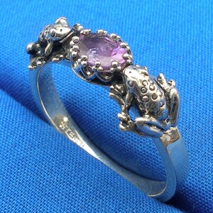 Amethyst Frog Ring, Hand Crafted Recycled Sterling Silver, February ...