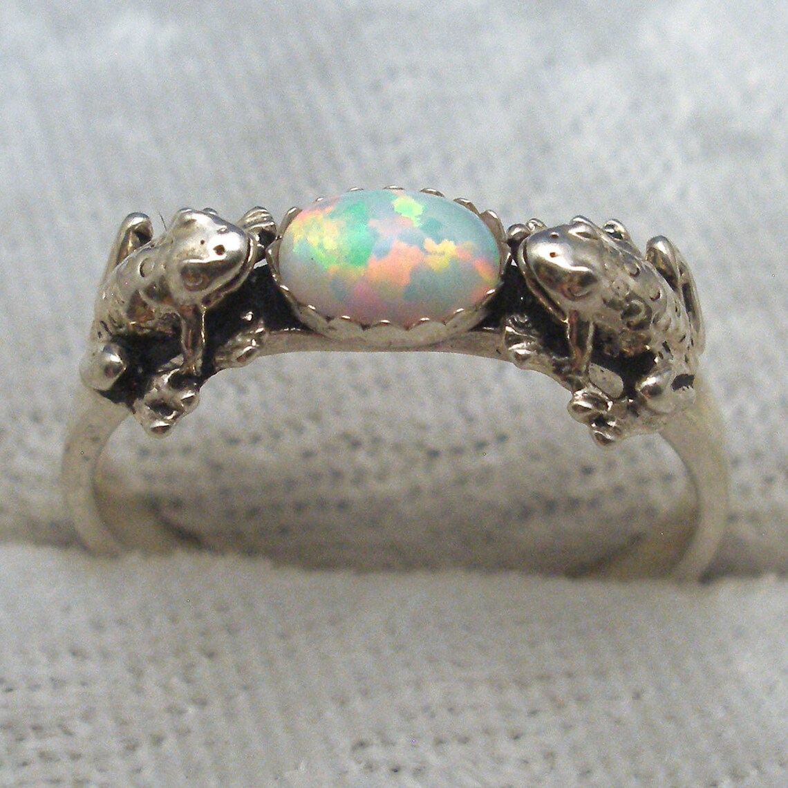 Opal Frog Ring October Birthstone Hand Crafted Recycled - Etsy Canada