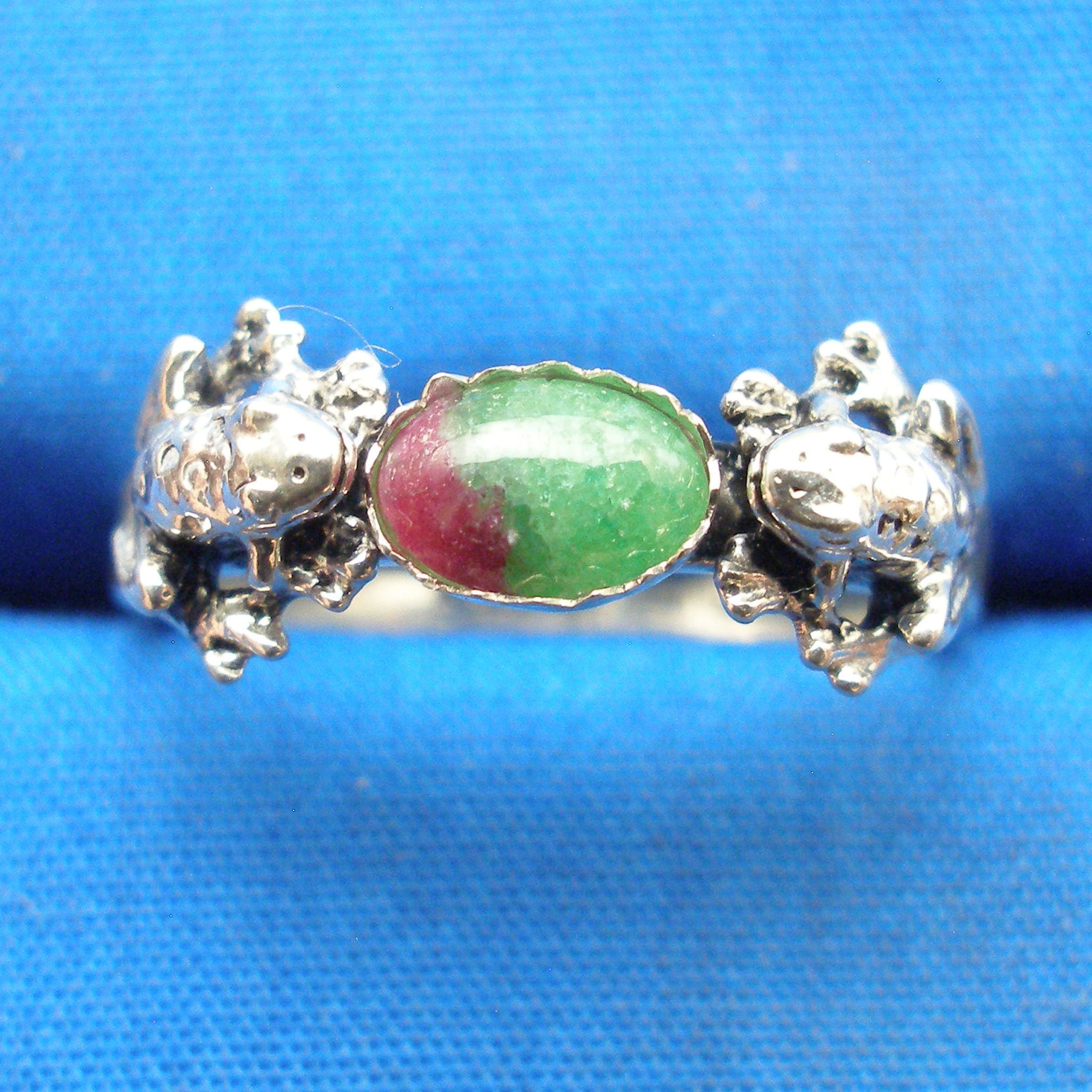 Frog Ring Ruby in Zoisite Anyolite Recycled Sterling - Etsy UK