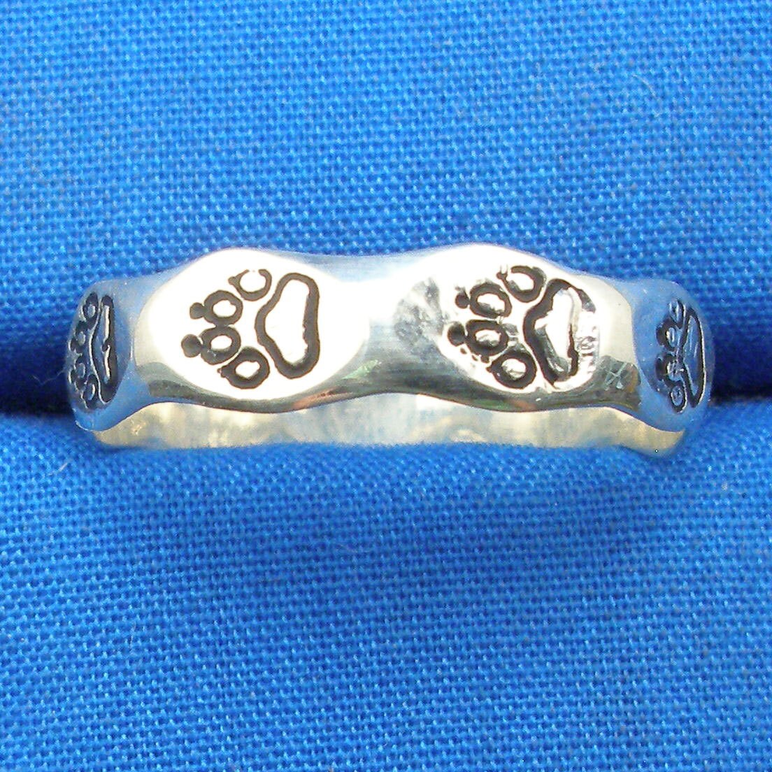 Wolf Tracks Ring Hand Crafted Recycled Sterling Silver - Etsy