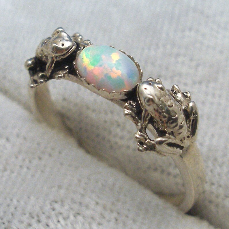 Opal Frog Ring October Birthstone Hand Crafted Recycled - Etsy Canada