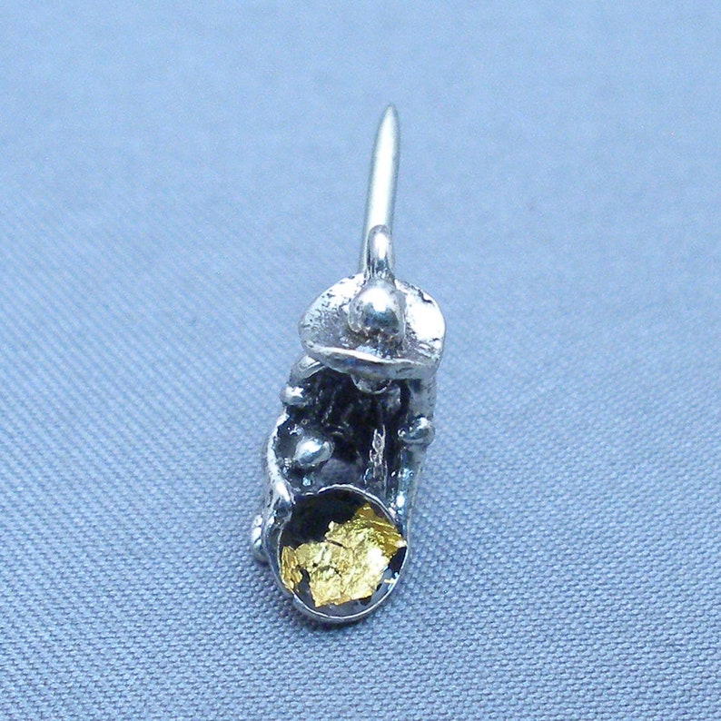 Gold Miner Tie Tack Small Size Pure Gold Flakes Sterling - Etsy