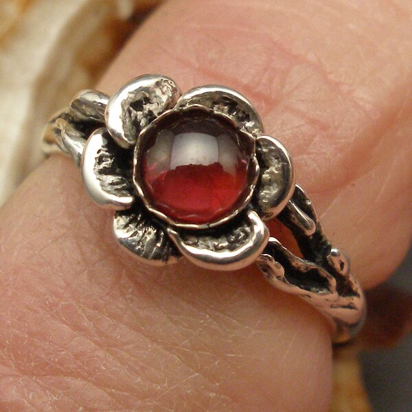 Red Garnet Solitaire - Etsy