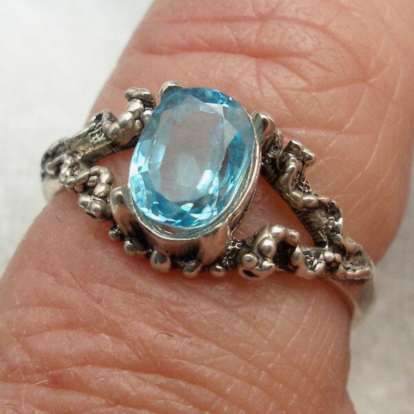 Blue Zircon Elf Ring - Etsy